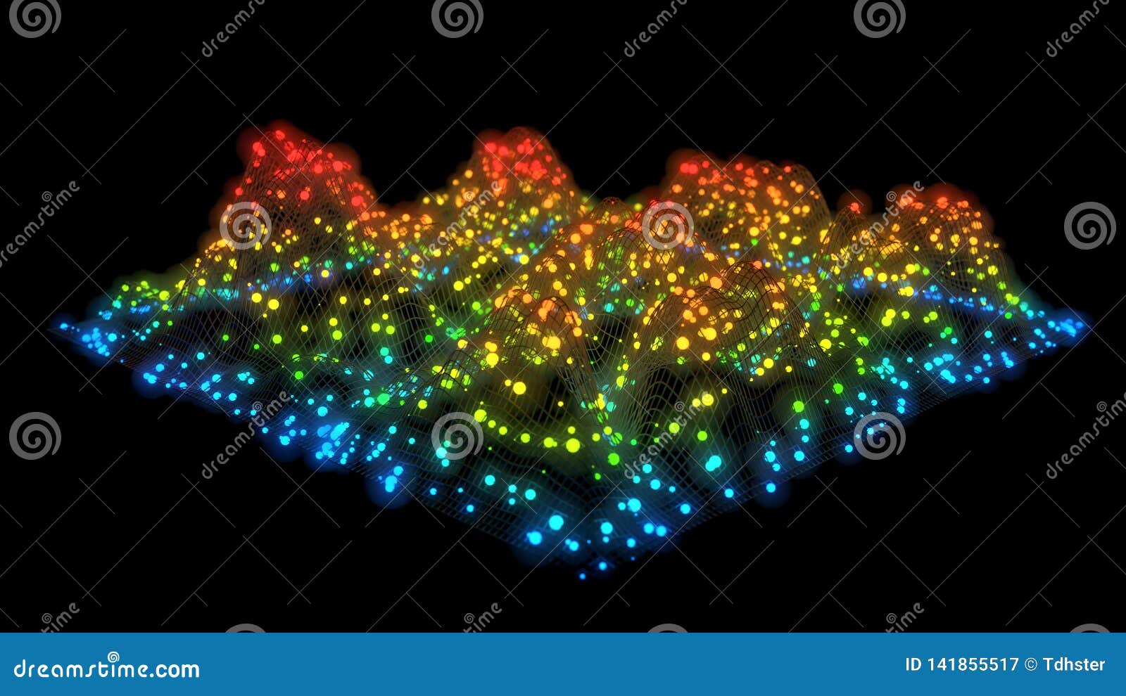 Big Data. Data Mesh. Wireframe Landscape . Geometric Terrain Design. 3d ...