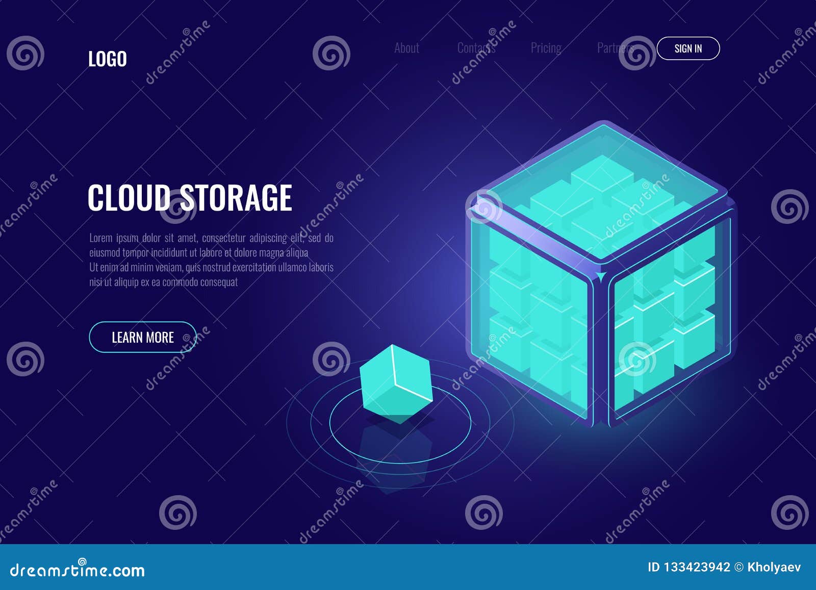 Data Mining, Processing Big Data Isometric Concept, Tech Cub, Artificial Intelligence Ai, Server ...