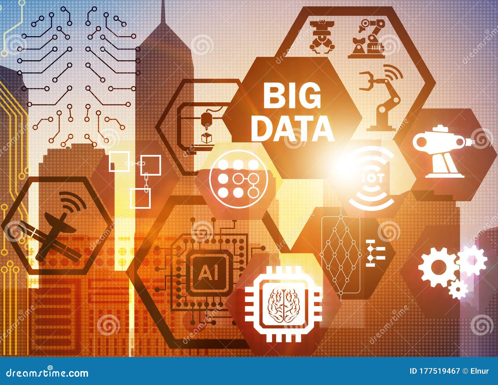 Big Data Modern Computing Concept Stock Illustration - Illustration of ...