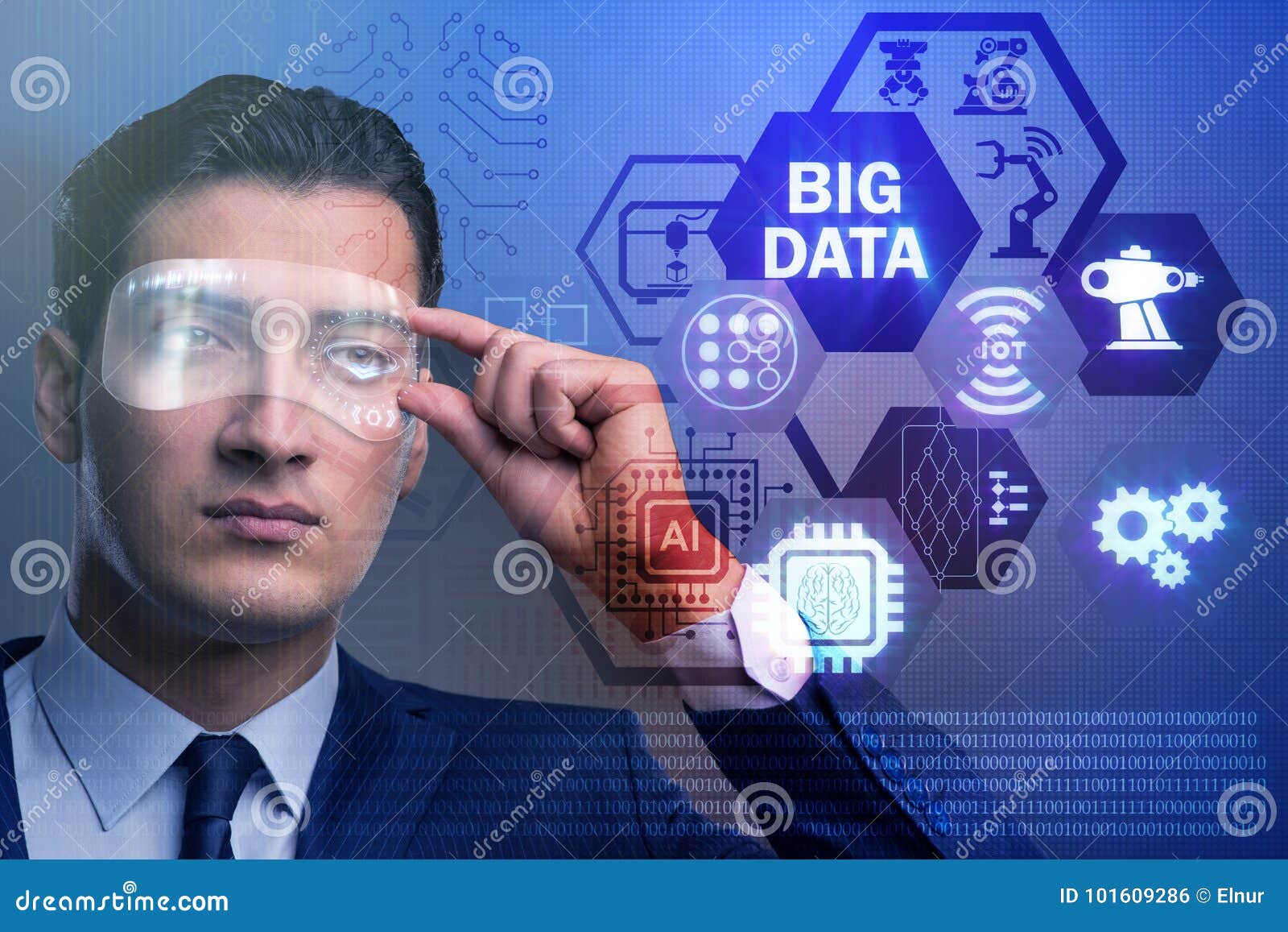 The Big Data Modern Computing Concept with Businessman Stock Photo ...