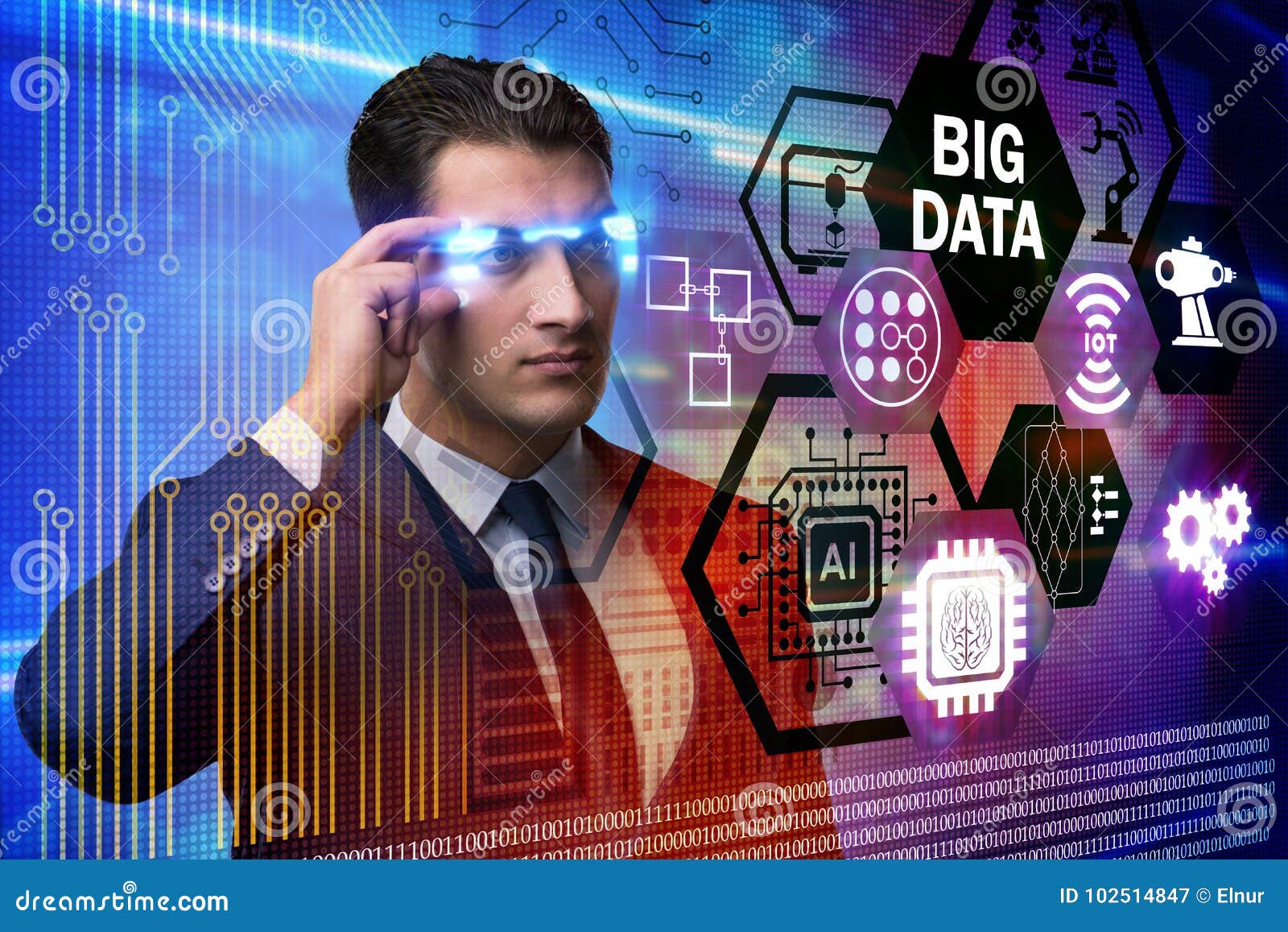 The Big Data Modern Computing Concept with Businessman Stock Image ...