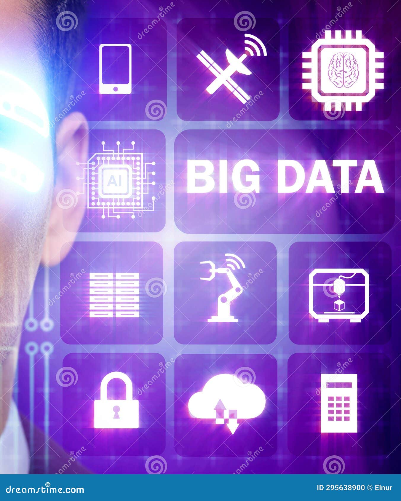 Big Data Modern Computing Concept with Businessman Stock Photo - Image ...