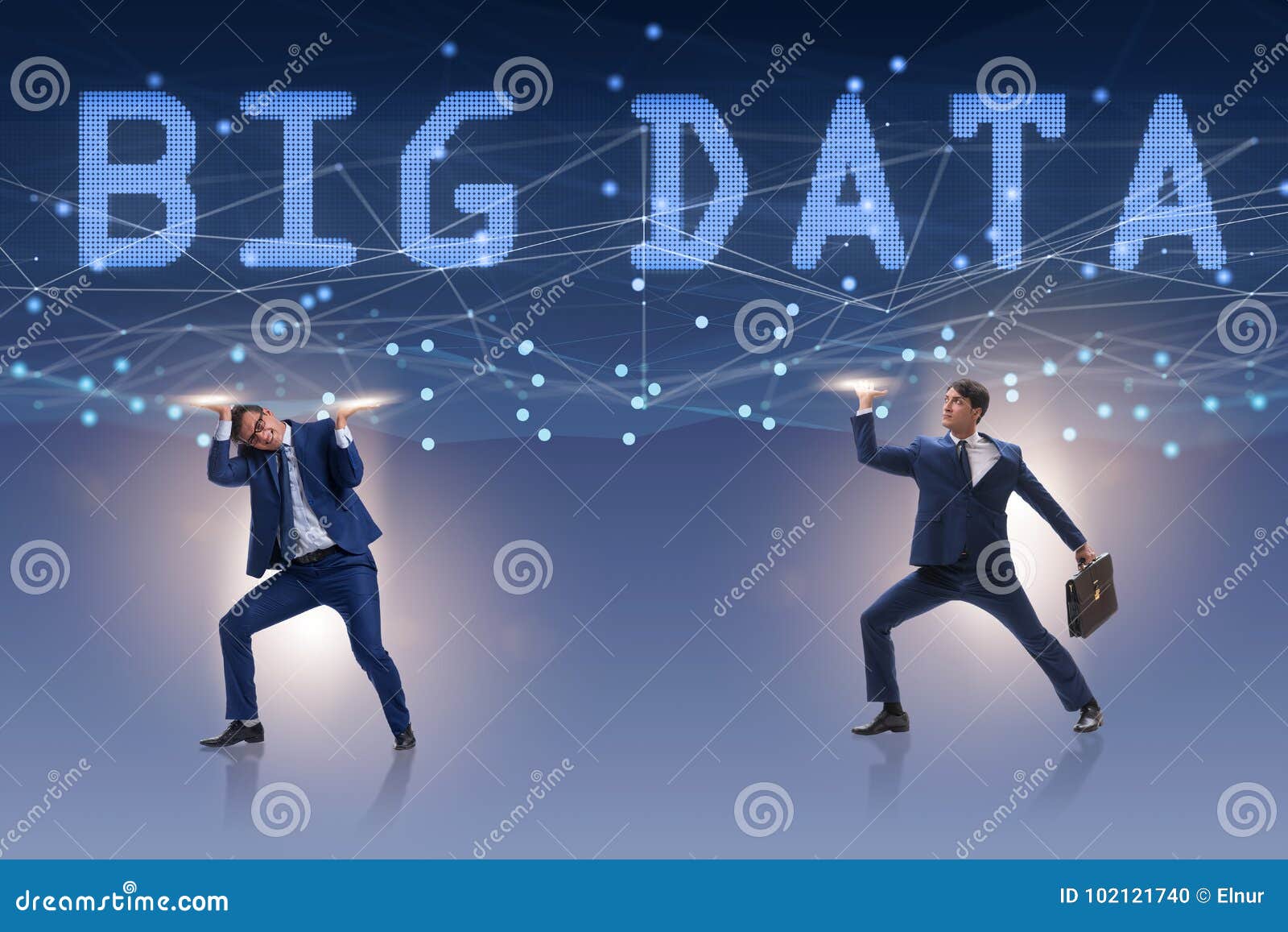 The Big Data Modern Computing Concept with Supporting Businessman Stock ...