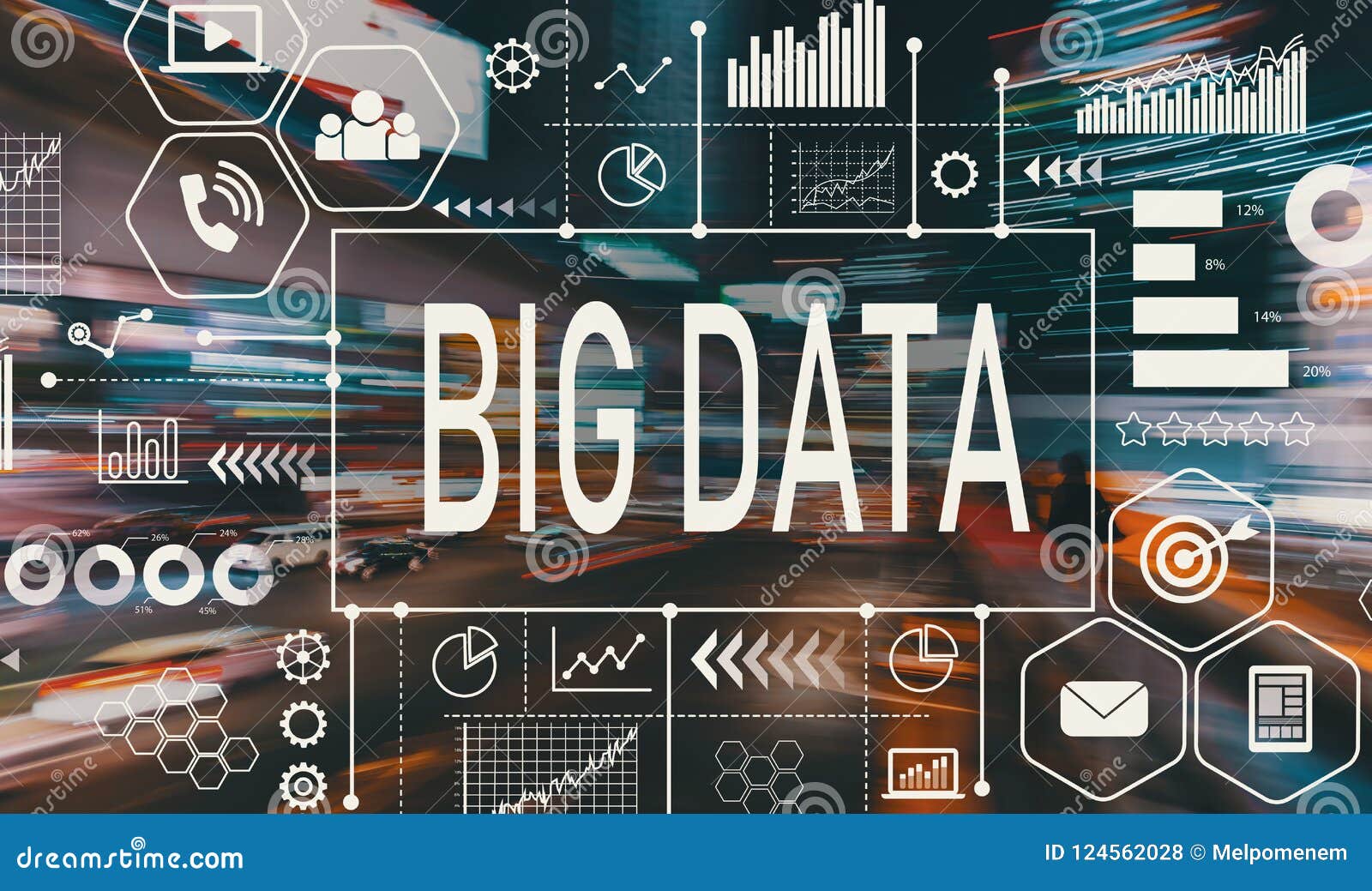 Big Data with Motion Blurred Traffic Stock Photo - Image of online ...