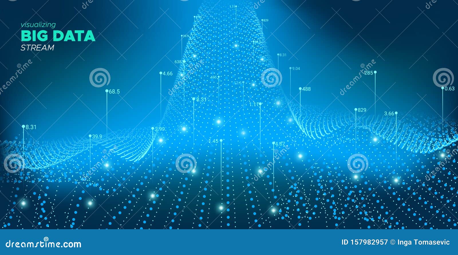 Big Data. Neon Business Visualization Stock Vector - Illustration of ...