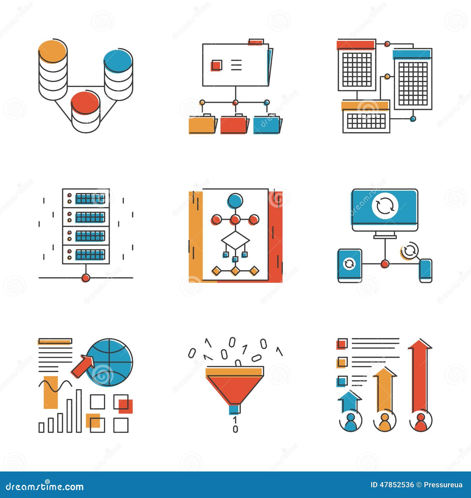 Big Data and Network Analysis Line Icons Set Stock Vector ... Big Data and Network Analysis Line Icons Set Stock Vector ...