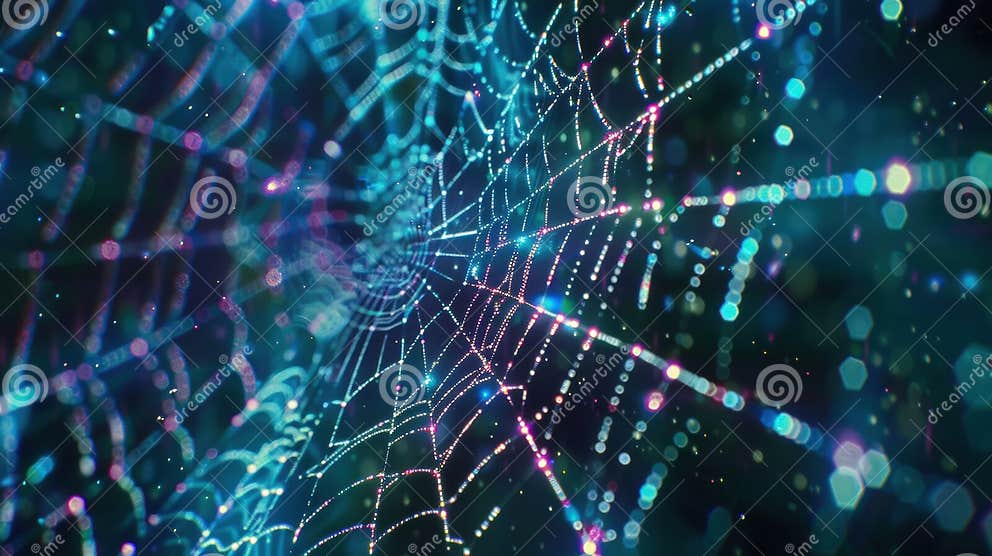 Big Data Network Connecting Glowing Nodes in Cyberspace Stock Image - Image of bokeh, futuristic ...