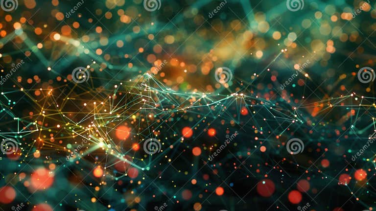 Big Data Network Connecting Glowing Nodes and Lines Stock Photo - Image of telecommunication ...