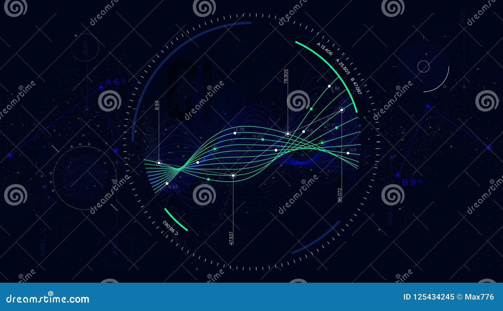 Big Data Network Visualization, Interface Screen Infographic Digital ...