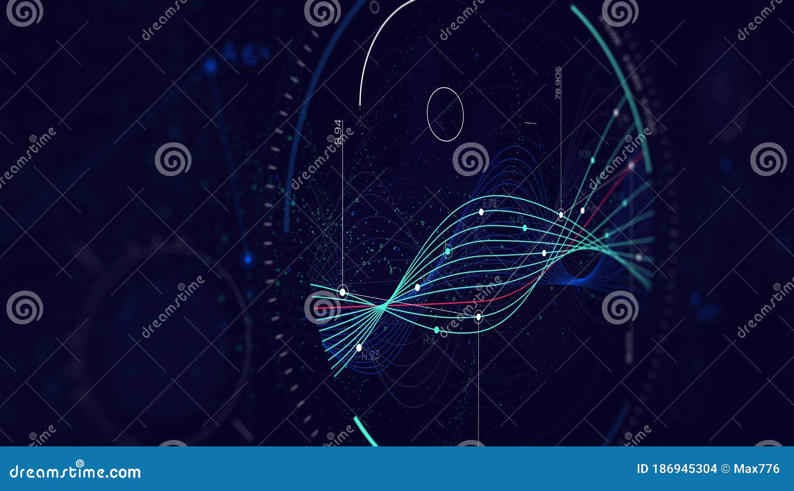 Big Data Network Visualization, Interface Screen Infographic Digital ...