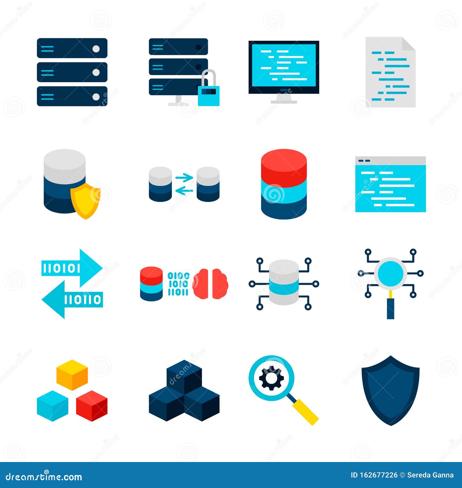 Big Data Objects stock vector. Illustration of isolated - 162677226