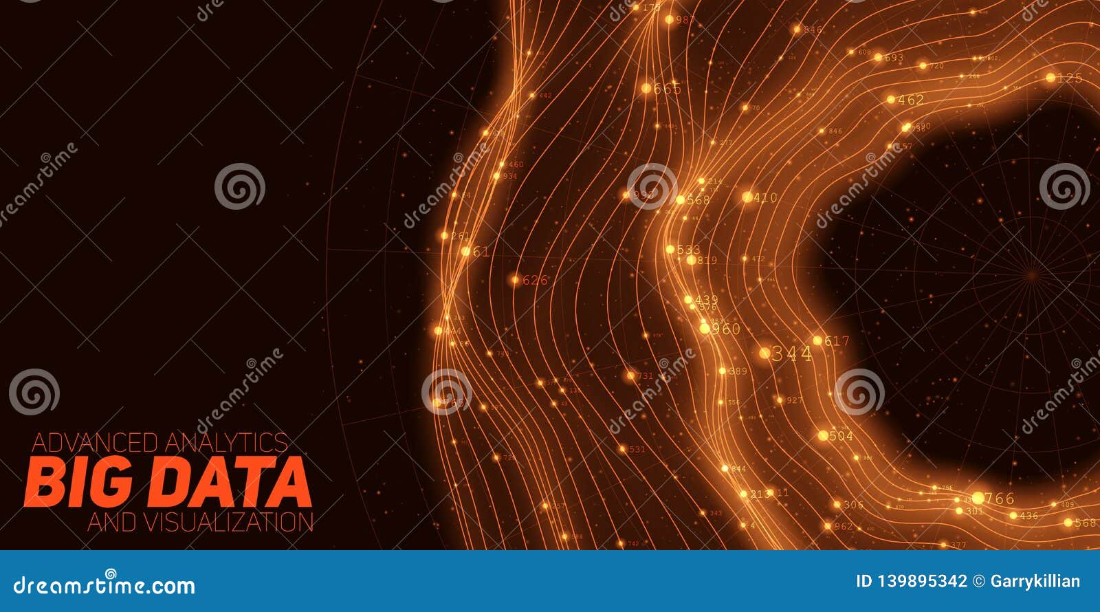 Big Data Orange Circular Visualization. Futuristic Infographic ...