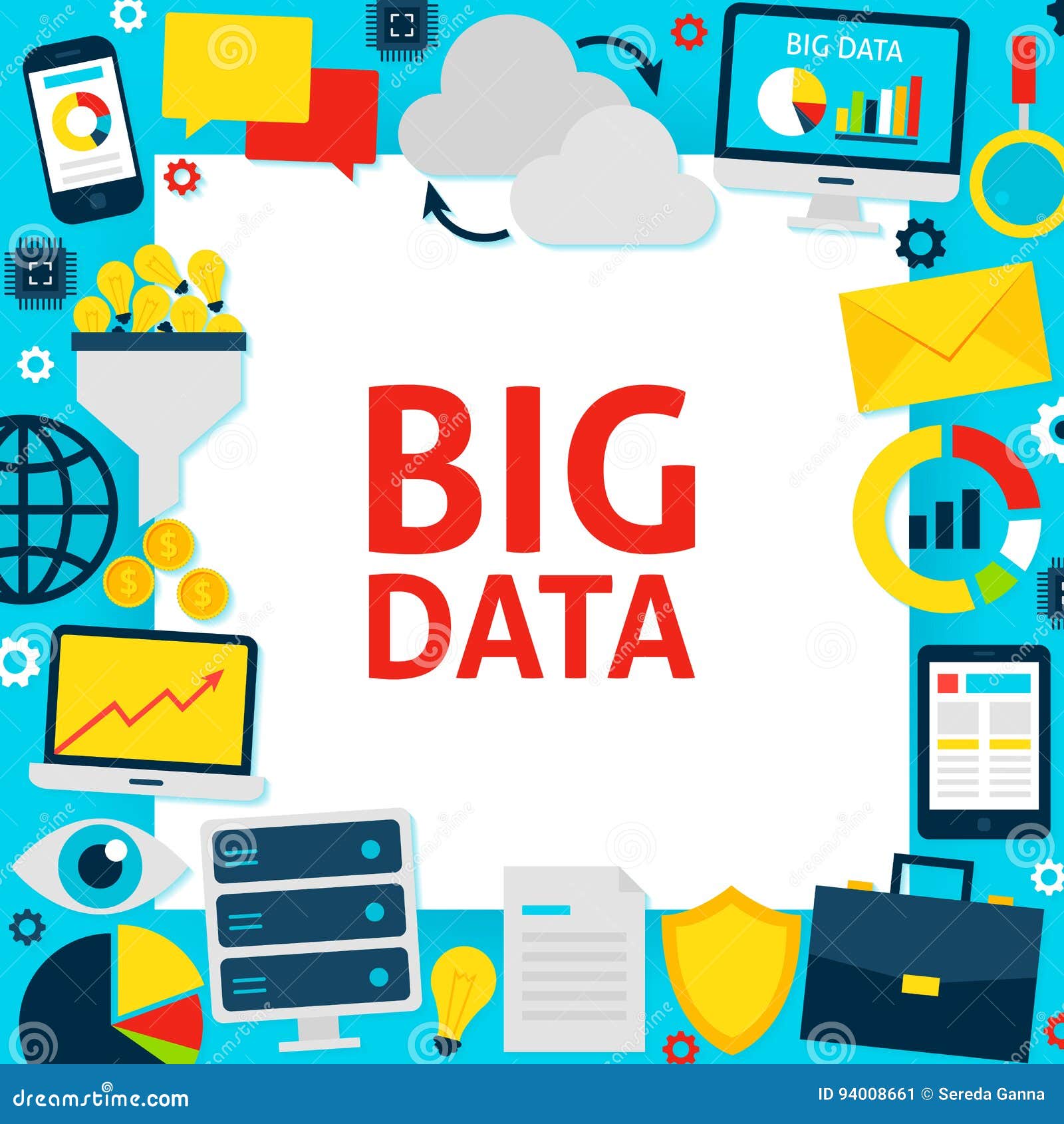 Big Data Paper Template stock vector. Illustration of management - 94008661