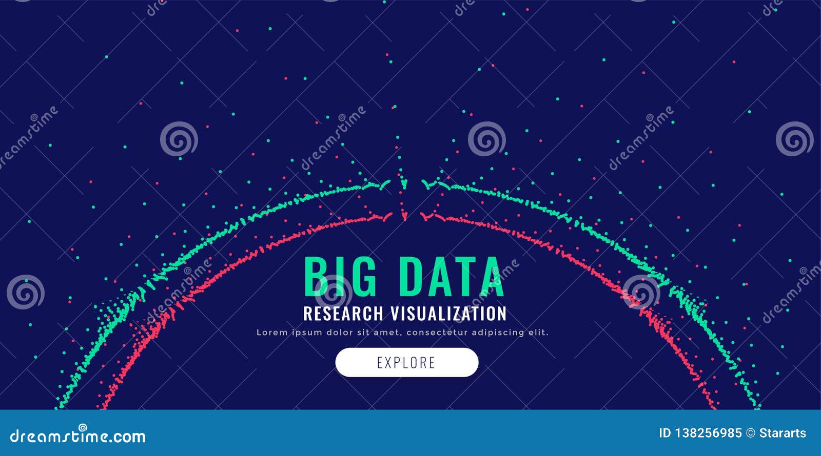 Big Data Particle Mesh Diagram in Circular Form Stock Vector ...