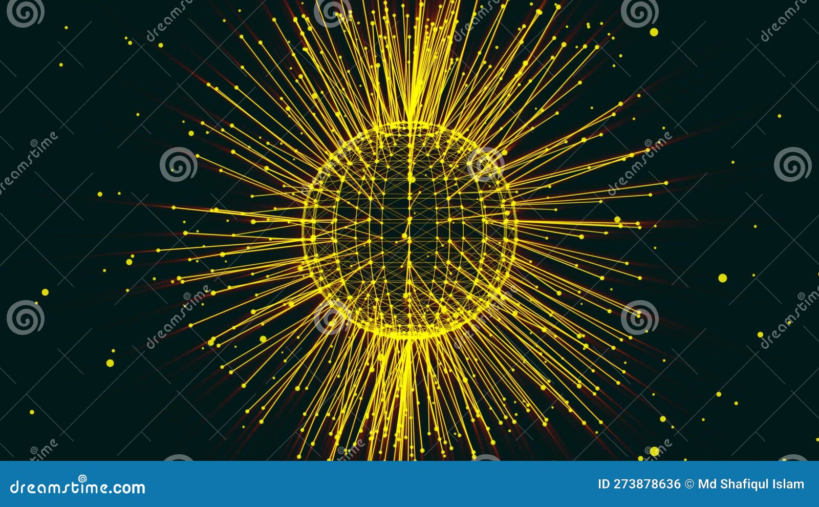 Big Data Plexus Effect Sphere Of Connected Nodes Cluster Net