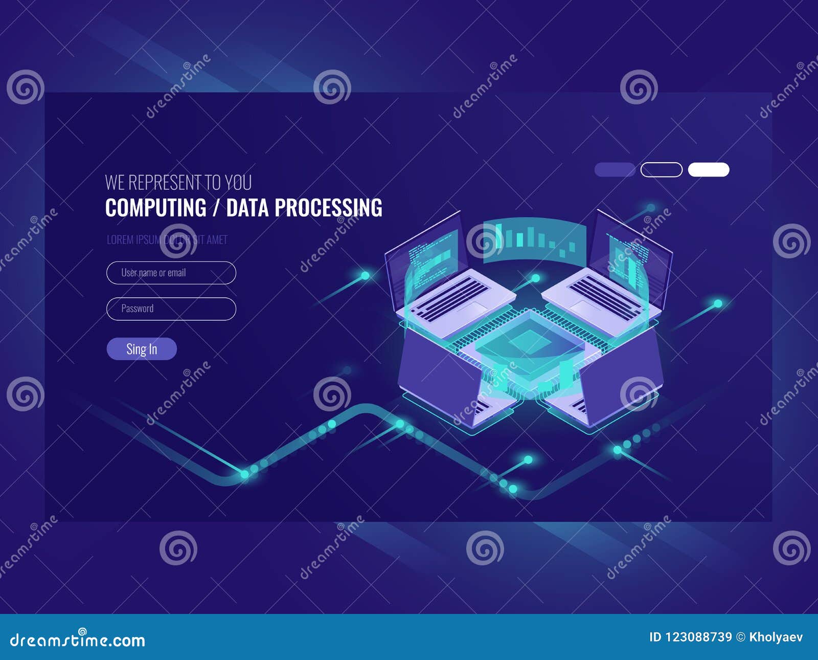 Big Data Processing And Calculating Process Server Room Web Hosting Vps Server Room Database