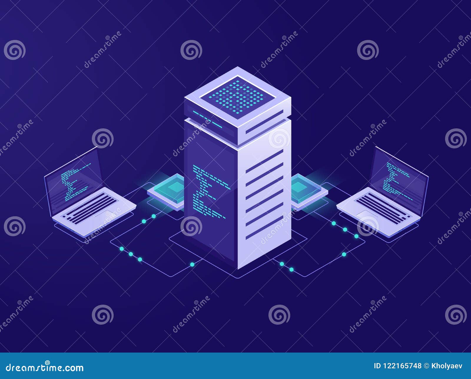 Database Network On Digital Dotted World Map. Royalty-Free Illustration ...
