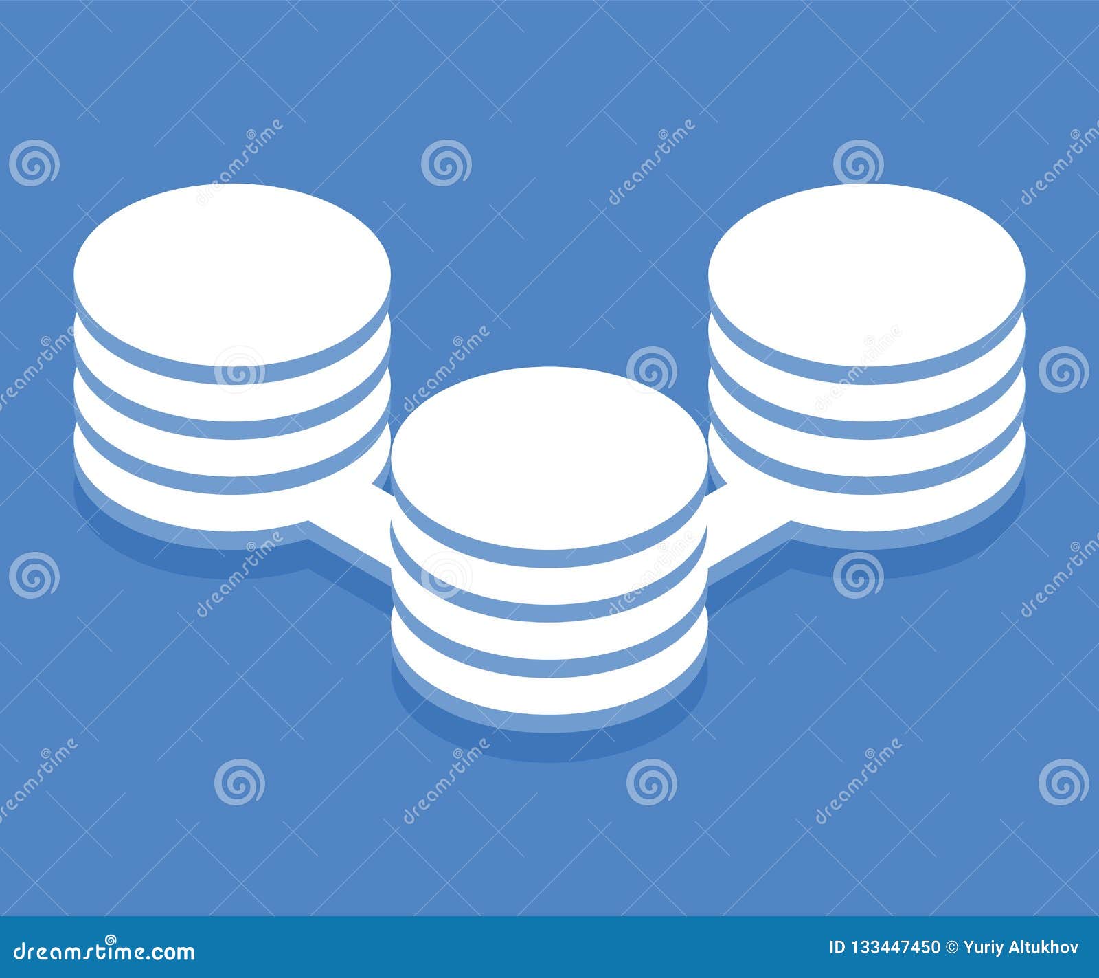 Big Data Processing Icon. Vector Illustration in Flat Isometric 3D ...