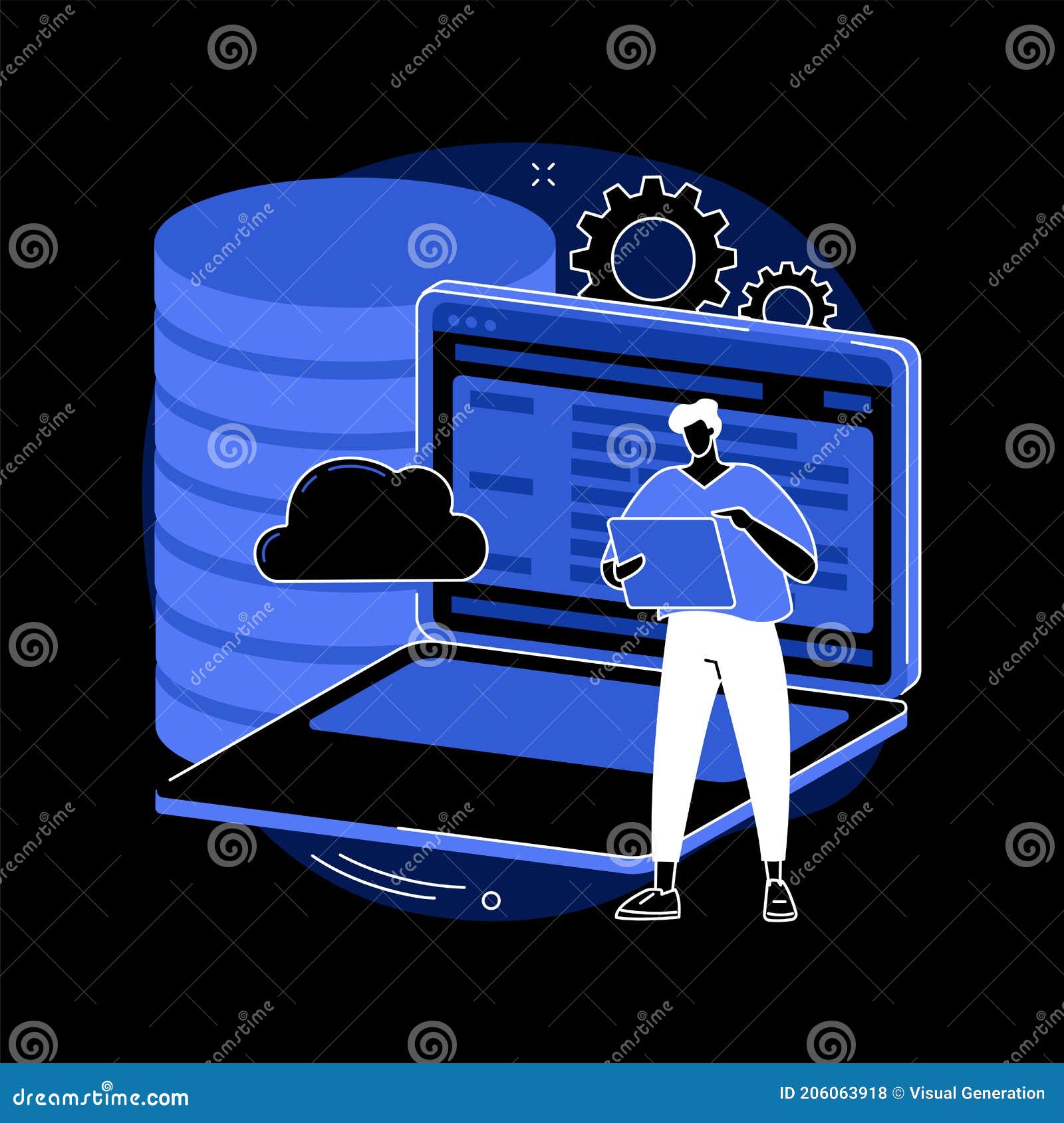 Big Data Programming Abstract Concept Vector Illustration. Stock Vector ...