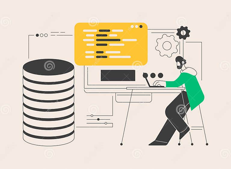 Big Data Programming Abstract Concept Vector Illustration. Stock Vector - Illustration of ...