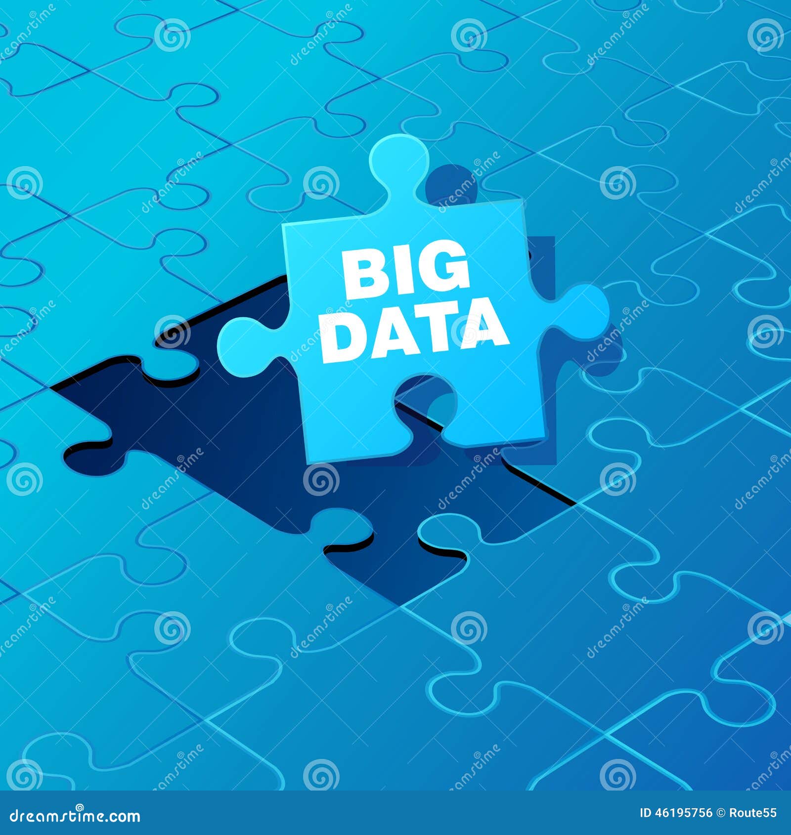 Big Data on puzzle stock vector. Illustration of security - 46195756
