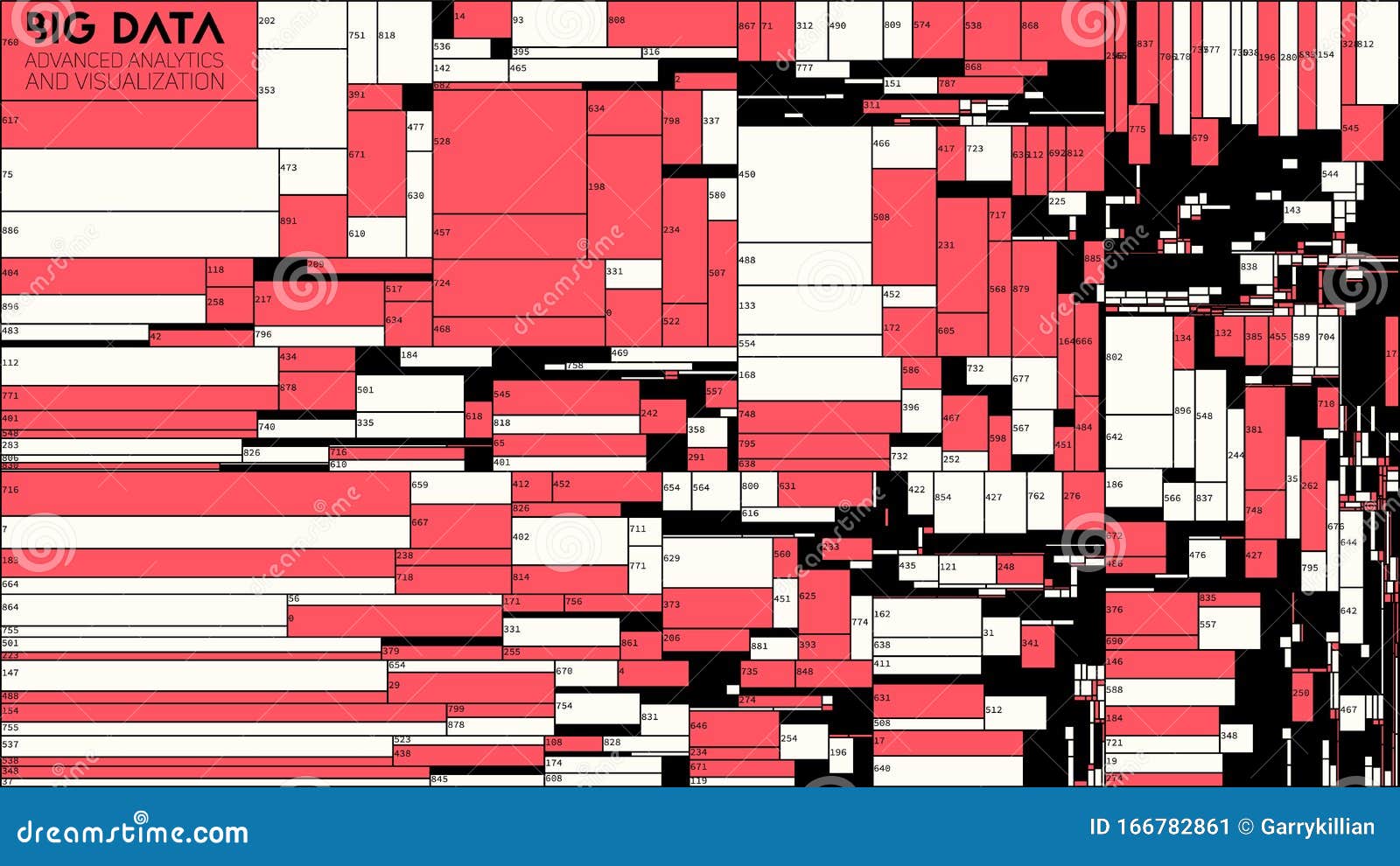 Big Data Red Blocks Visualization. Futuristic Infographic. Information ...