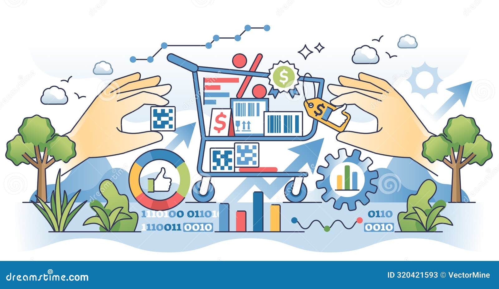 Big Data in Retail with Sales Information Database Outline Hands ...