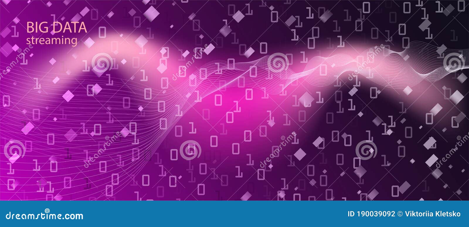 Big Data Sales Vector Background. Punk Futuristic Slide. Technology ...