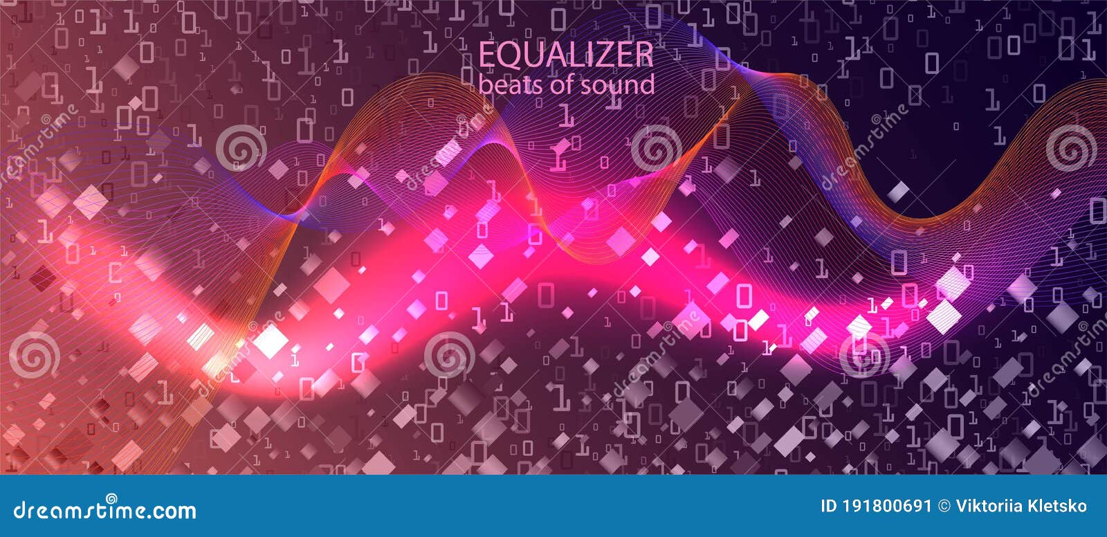 Big Data Sales Vector Equalizer. Matrix Flying Binary Code. Computing ...