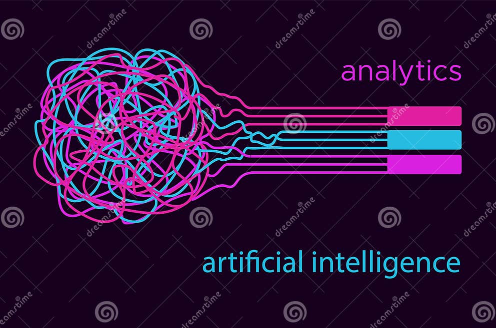 Big Data Science Information Analytics Vector Flat Illustation ...