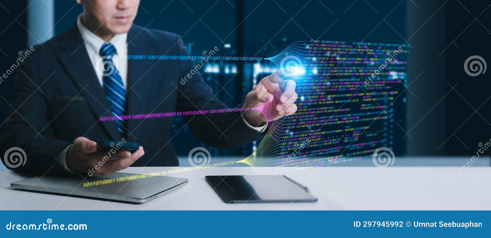 Big Data Science, Related Technologies. Data Scientists Calculate, Analyze, Display Complex Data ...