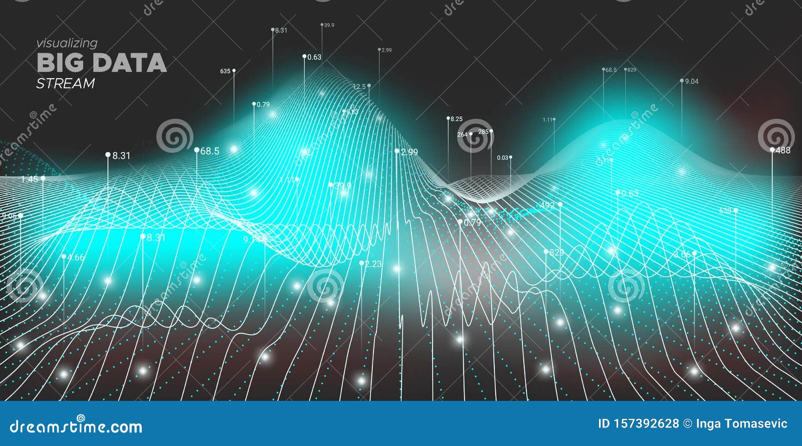 Big Data Screen. Technology Background Stock Vector - Illustration of ...