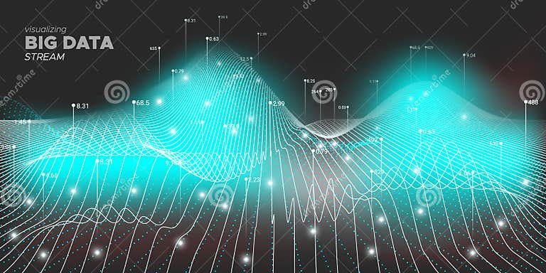 Big Data Screen. Technology Background Stock Vector - Illustration of ...