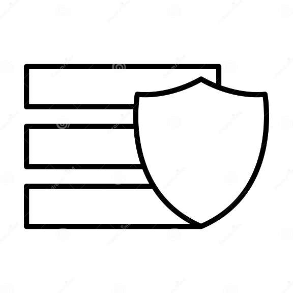 Big Data Security Icon Illustration. Shield, Safety. Icon Related To ...