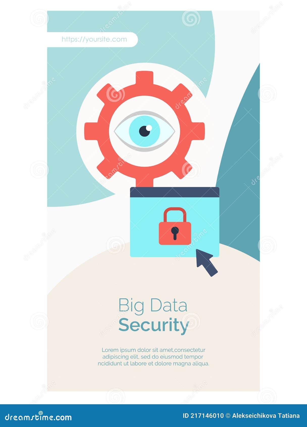 Big Data Security Web Page Flat Design Stock Vector - Illustration of ...