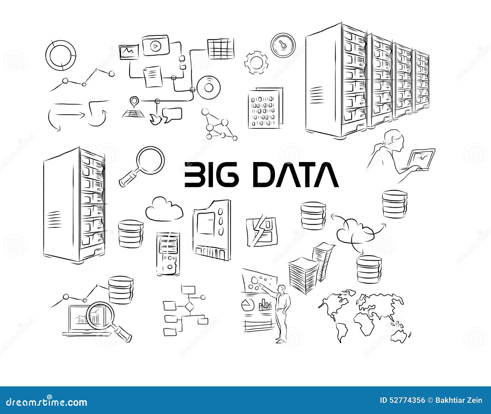 Big Data Server Illustration Stock Illustration - Illustration of ...
