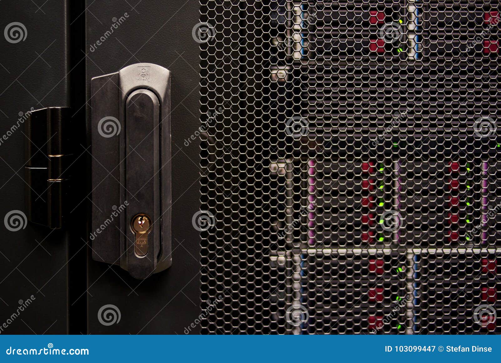 Big Data Server Locked Door Stock Image - Image of black, center: 103099447