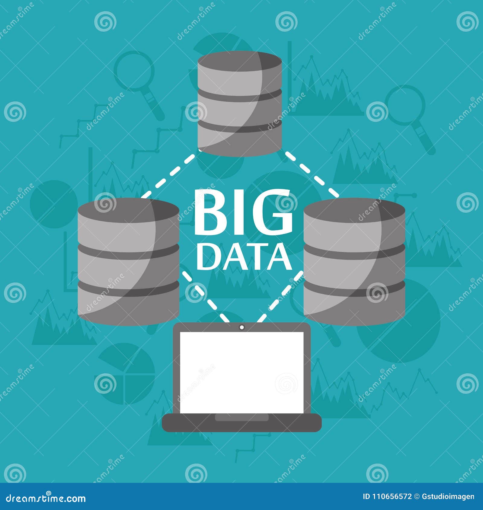 Big Data Server Storage Information Transfer Stock Vector ...