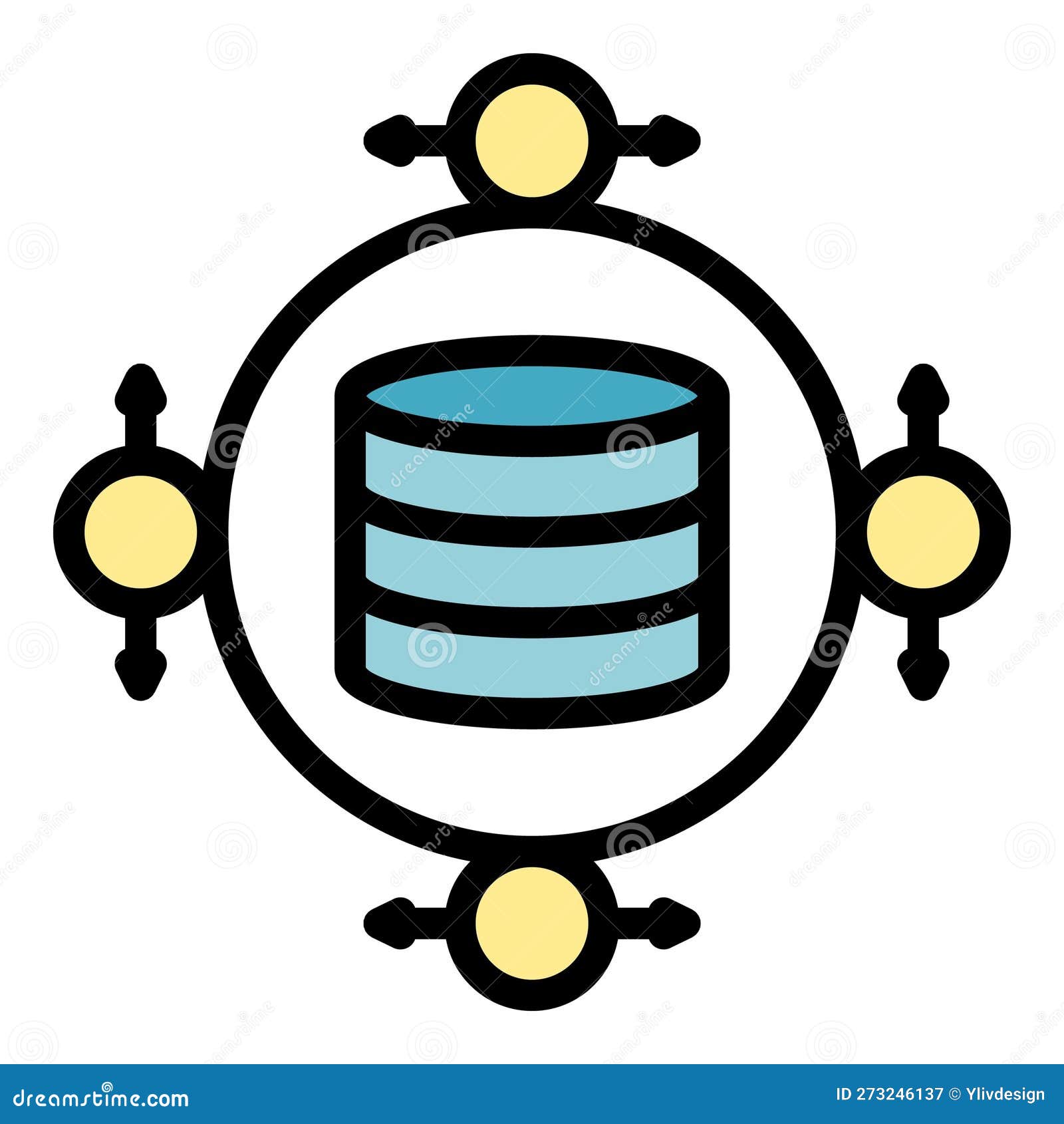 Big Data Service Icon Vector Flat Stock Vector - Illustration of ...