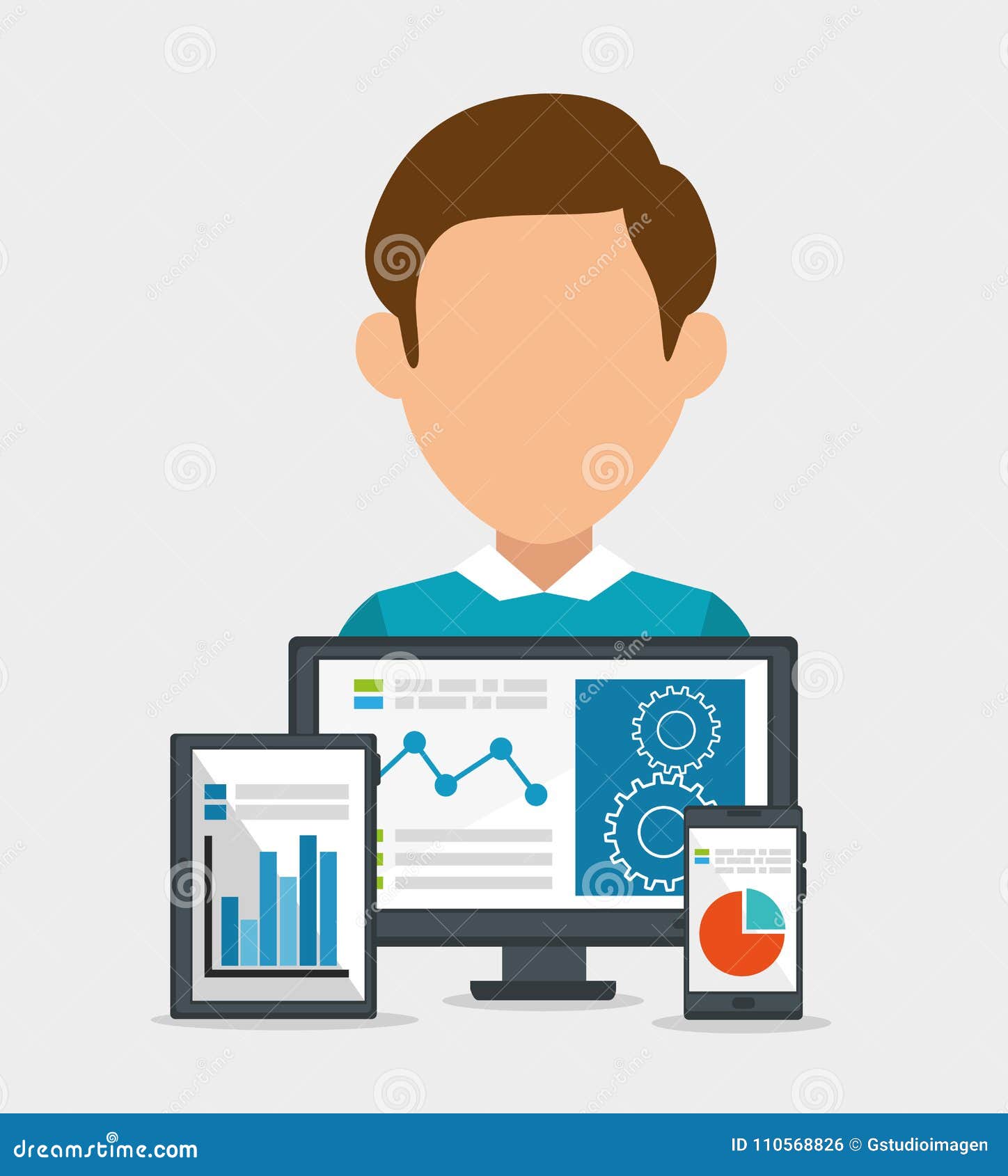 Big data set icons stock vector. Illustration of process - 110568826