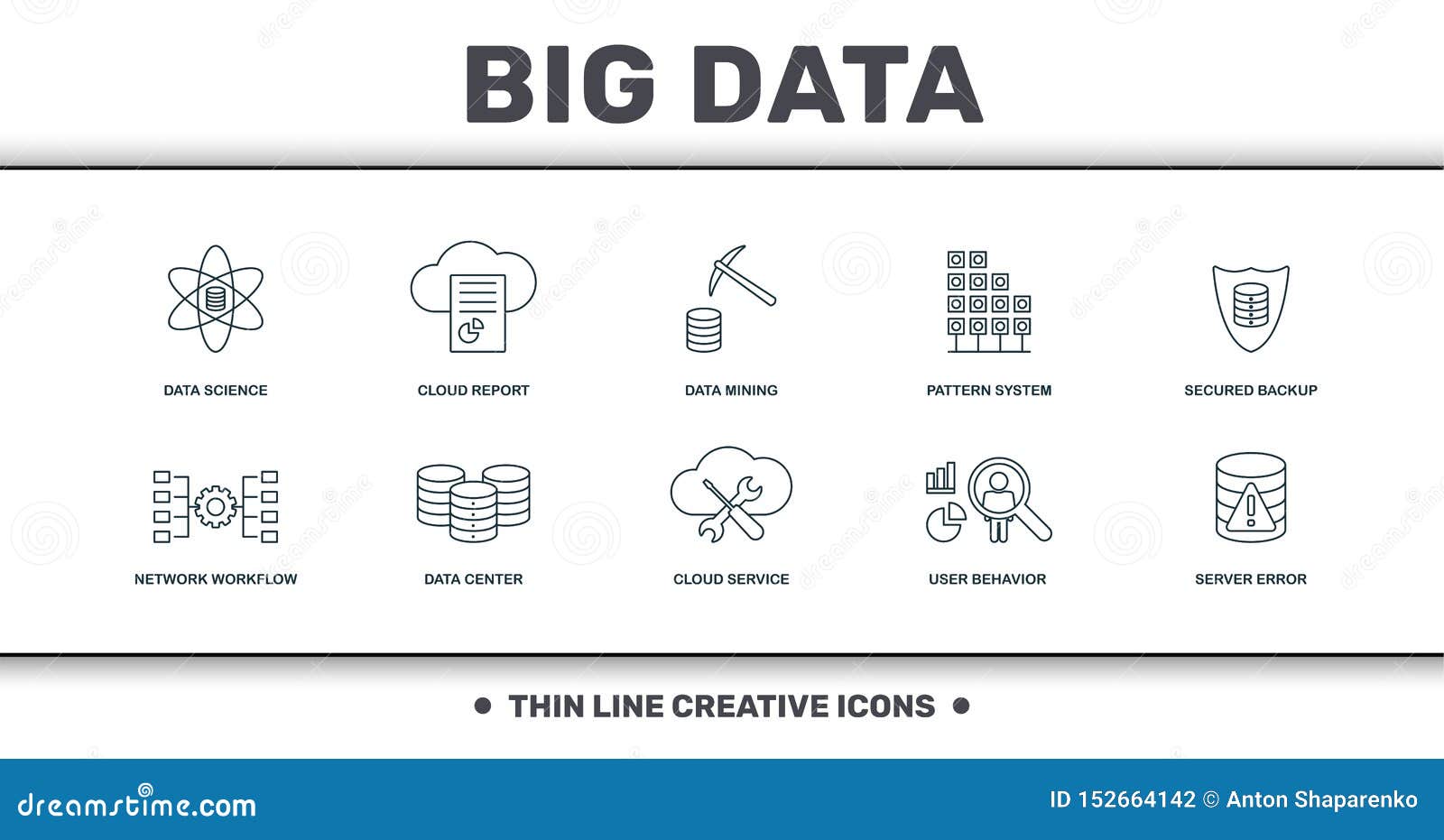Big Data Set Icons Collection. Includes Simple Elements Such As Data ...