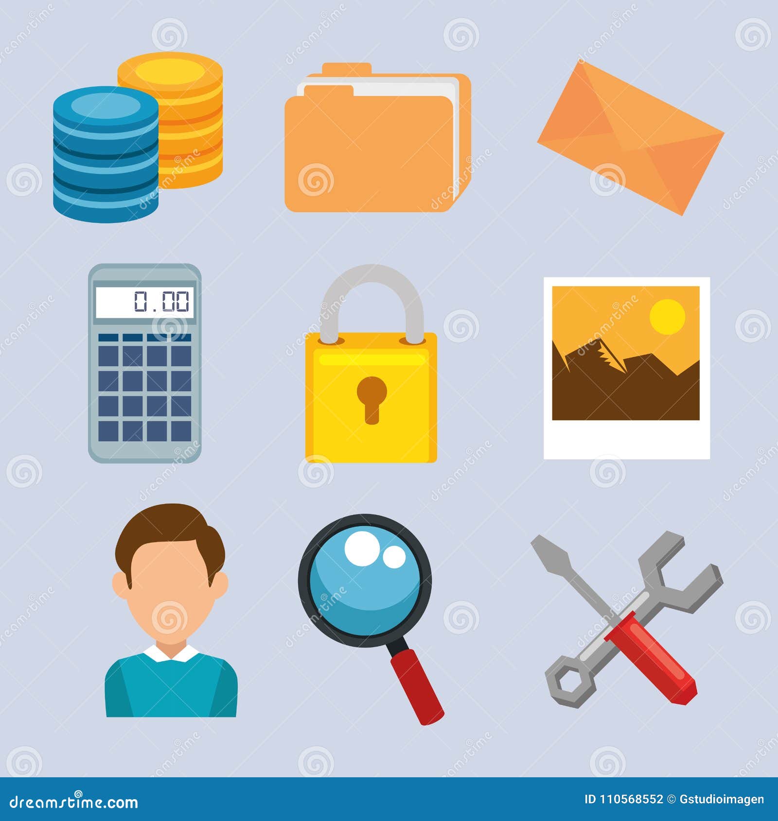 Big data set icons stock vector. Illustration of volume - 110568552