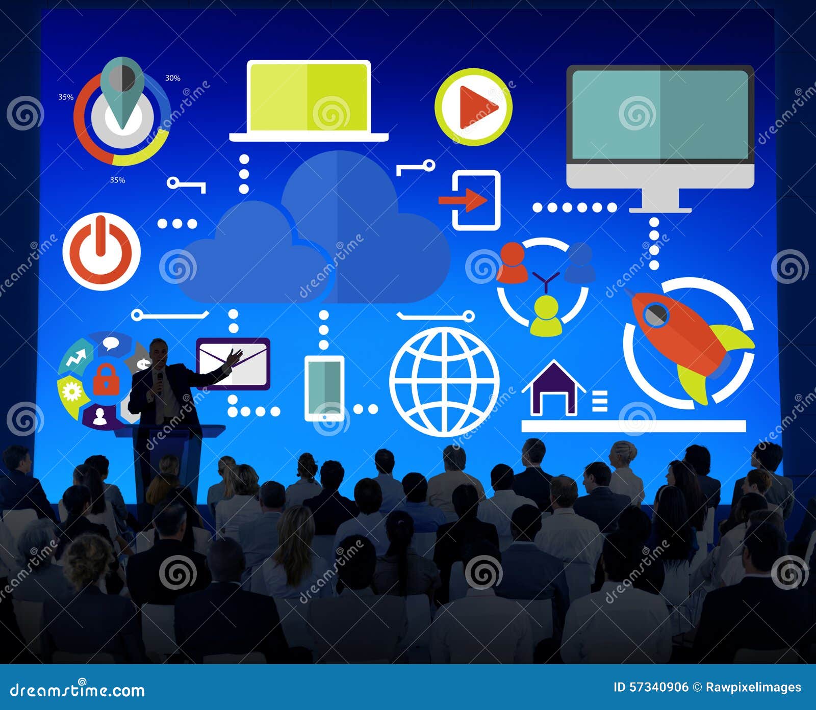 Big Data Sharing Online Global Communication Cloud Concept Stock ...