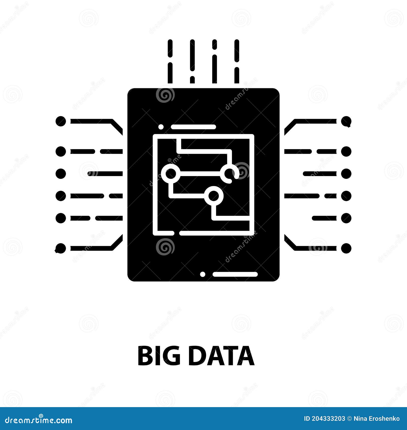 Big Data Sign Icon, Black Vector Sign with Editable Strokes, Concept ...