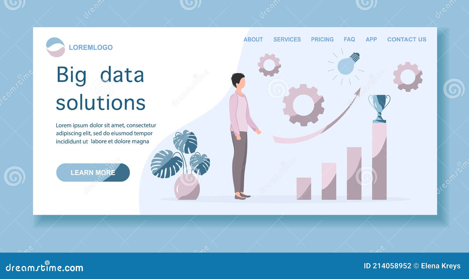 Big Data Solution Financial Increase Growth People Stock Vector ...