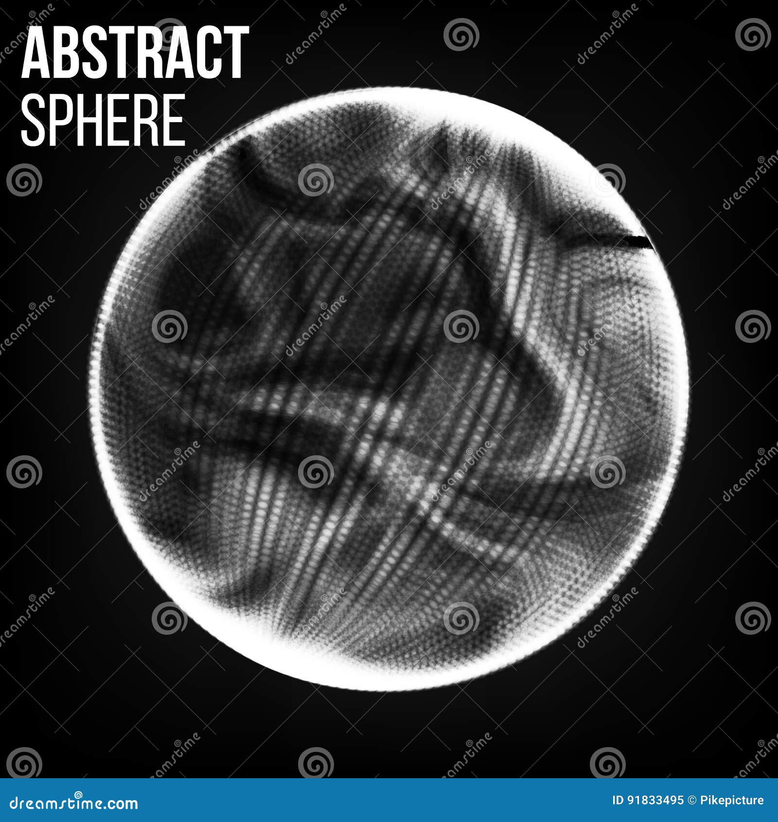 Big Data Sphere. Vector Cyber Sphere Structure Representation. Digital ...