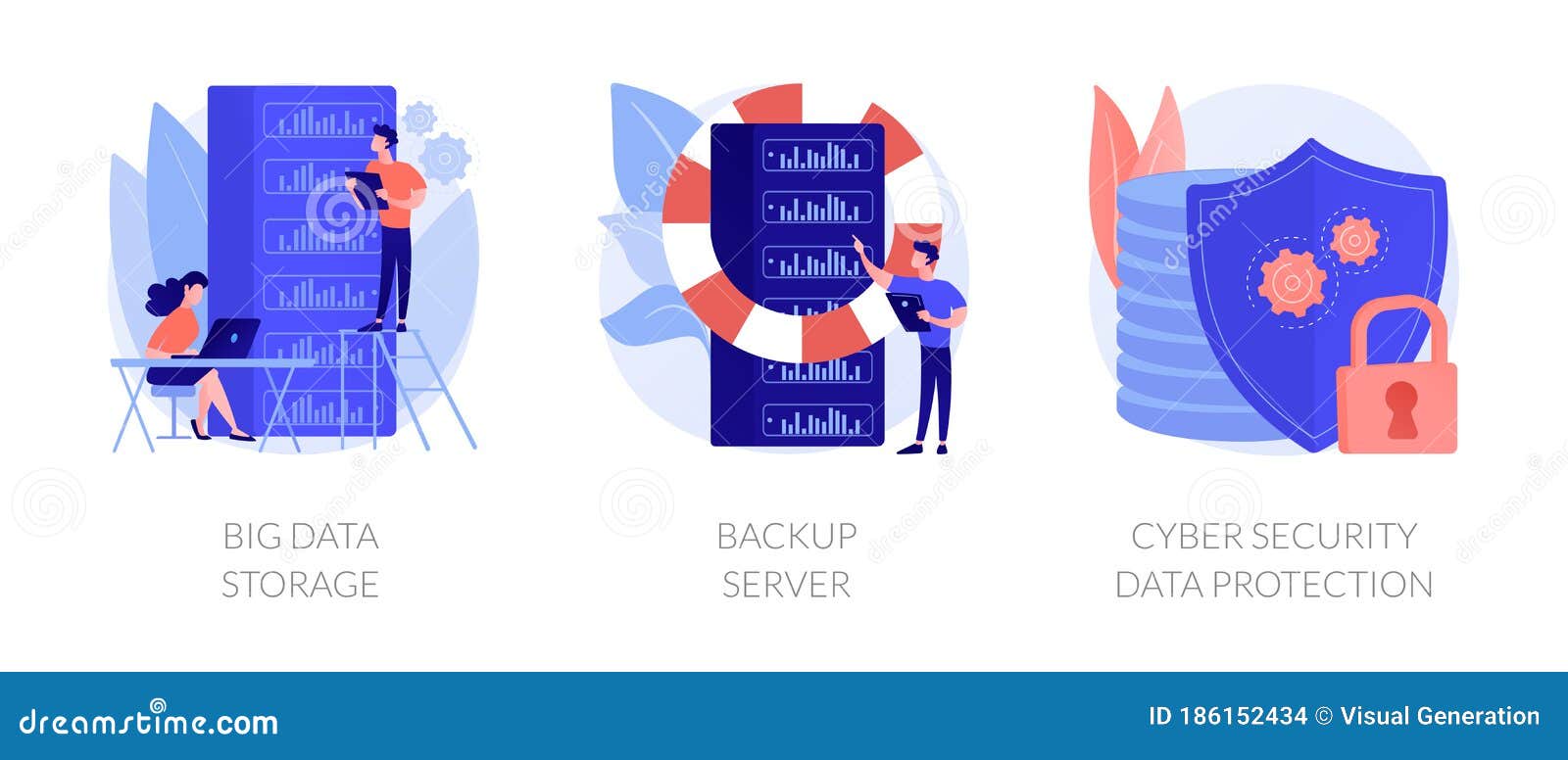 Big Data Storage And Protection Vector Concept Metaphors Stock Vector