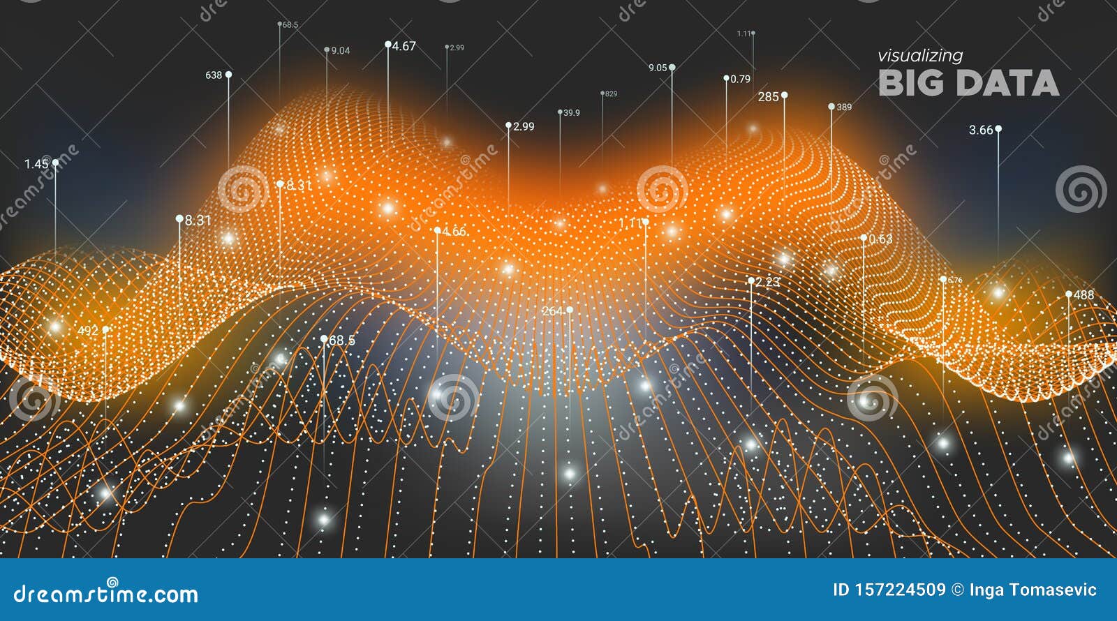 Big Data Stream. Background Statistic Stock Vector - Illustration of ...