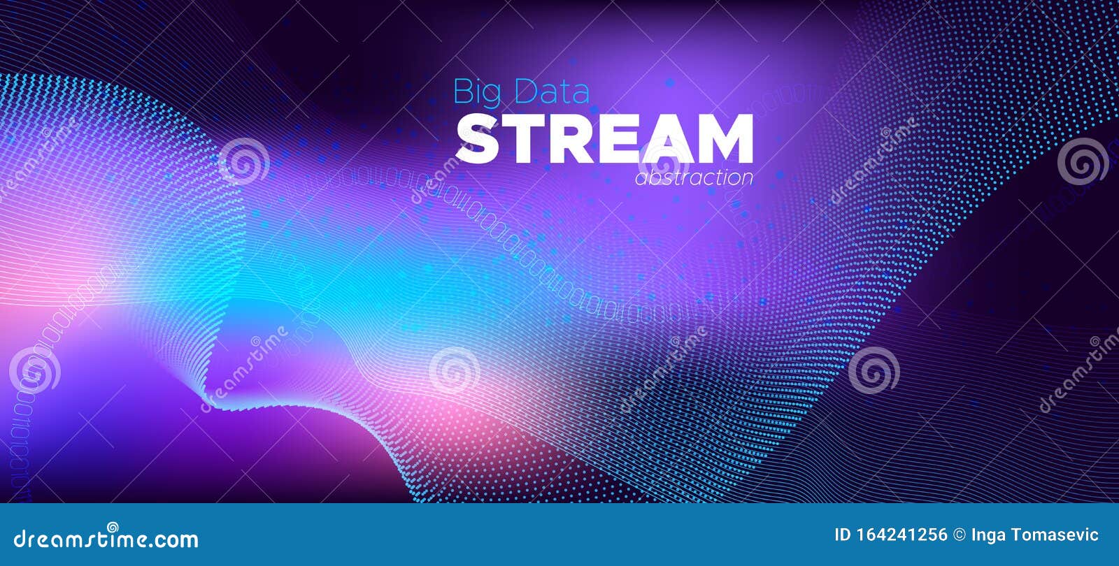 Big Data Stream. Blue Technology Wallpaper Stock Vector - Illustration ...