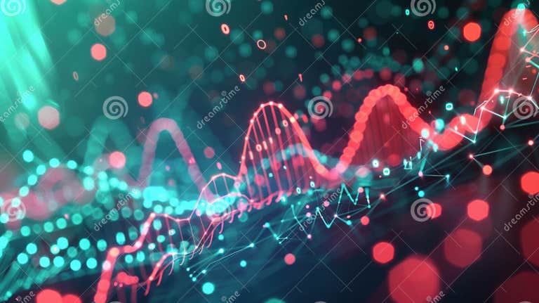 Big Data Stream Flowing Showing Digital Information Network Visualization Concept Stock Image